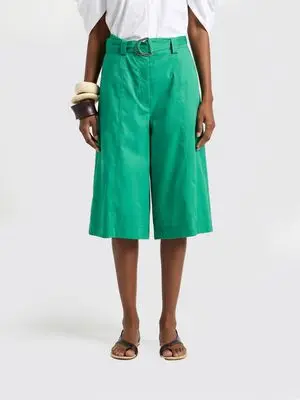 Liviana Conti Drew Knee-length High-waisted Cotton Shorts