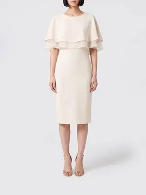 Alberta Ferretti Midi Sheath Ceremony Dress In Silk With Short Sleeves