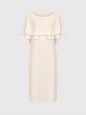 Alberta Ferretti Midi Sheath Ceremony Dress In Silk With Short Sleeves