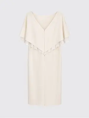 Alberta Ferretti Midi Sheath Ceremony Dress In Silk With Short Sleeves