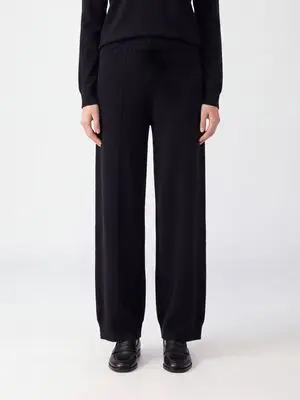 Fabiana Filippi Straight-leg Wool, Silk, And Cashmere Knit Trousers - Black