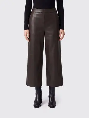 Max Mara Cropped Wide-leg Faux Leather Trousers - Brown