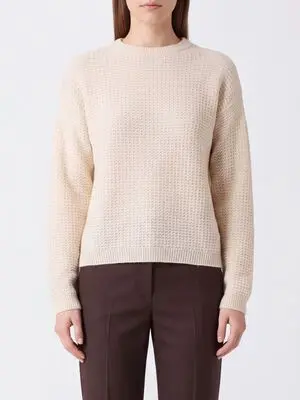 Fabiana Filippi Wool-blend Crewneck Sweater With Long Sleeves And Dropped Shoulders - White