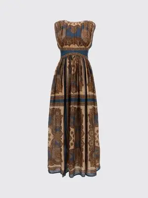 Zimmermann Mahon Ethnic-print Silk Maxi Dress With Off-the-shoulder Design - Navy