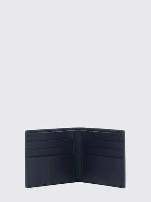 Dolce & Gabbana Grained Calfskin Bifold Wallet With Dg Monogram - Blue