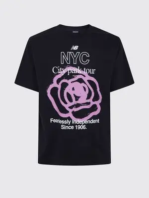 NEW BALANCE Crew Neck T-shirt In Cotton Blend With Printed Graphic Logo