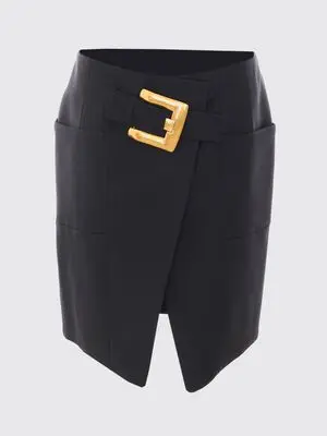 Balmain High-waisted Asymmetrical Virgin Wool Mini Skirt