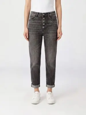 DONDUP Koons High-waisted Straight Cropped Jeans In Denim - Black
