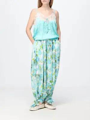 Chloé Floral Print Silk Wide-leg Trousers