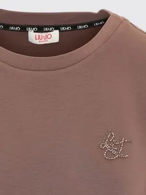 Liu Jo Crewneck Long-sleeved Jumper With Rhinestone Logo