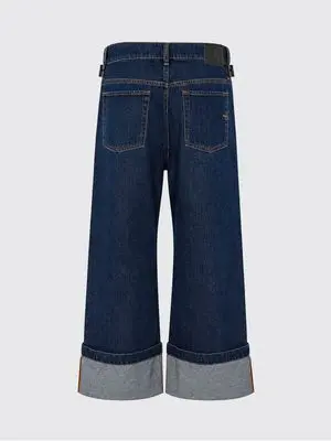 Pinko Cropped Wide-leg Jeans With Cuffed Hem - Denim