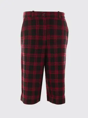 Pinko Cropped High-waisted Plaid Wool-blend Shorts With Belt Loops