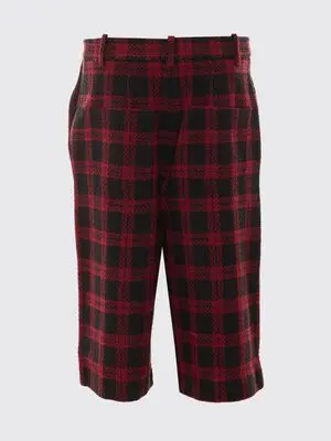 Pinko Cropped High-waisted Plaid Wool-blend Shorts With Belt Loops