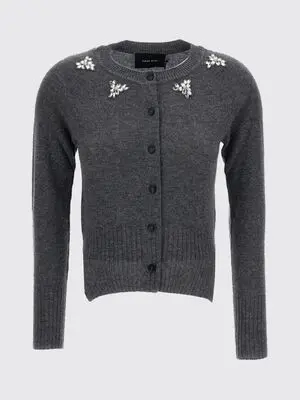 Simone Rocha Crewneck Cashmere Cardigan With Rhinestone Embroidery