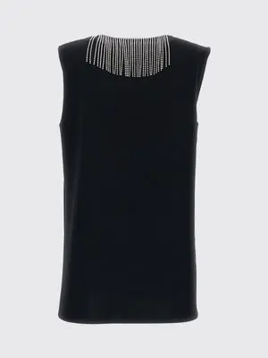 Sportmax V-neck Sleeveless Top With Jewel Fringe - Black