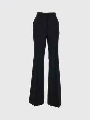 Sportmax High-waisted Flared Virgin Wool Trousers With Concealed Fastening