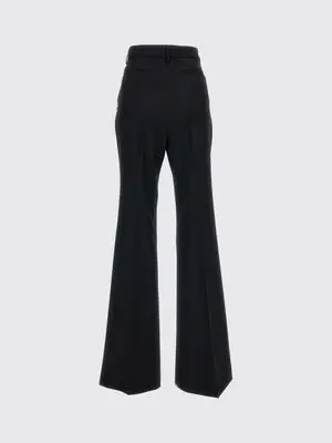 Sportmax High-waisted Flared Virgin Wool Trousers With Concealed Fastening