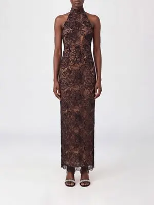 ROTATE BY BIRGER CHRISTENSEN Slim Fit Lace Midi Sheath Dress With Halter Neck