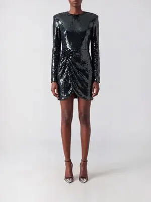 ROTATE BY BIRGER CHRISTENSEN Sequin-covered Evening Mini Dress With Waist Knot