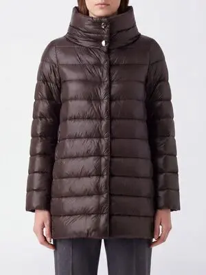 Herno Amelia Quilted Waterproof Nylon Down Coat With High Neck - Dark