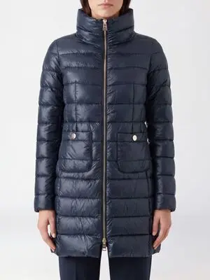 Herno Long Water-repellent Nylon Down Jacket With High Neck And Slim Fit - Blue