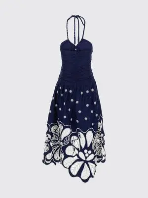Farm Rio Richelieu Floral Print Cotton Midi Dress With Halter Neck