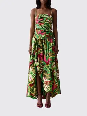 Farm Rio Tropical Dream Asymmetrical Cotton Midi Dress With Tropical Print