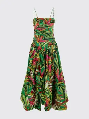 Farm Rio Tropical Dream Asymmetrical Cotton Midi Dress With Tropical Print