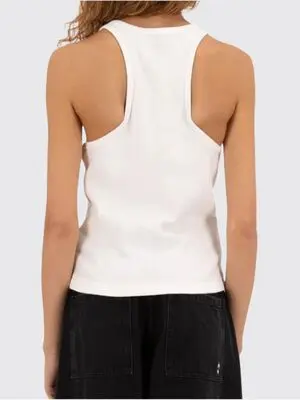 ICON DENIM LOS ANGELES Ribbed Jersey Tank Top - White