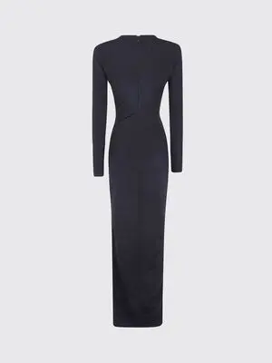 Balmain Padded-shoulder Long-sleeved Jersey Sheath Gown