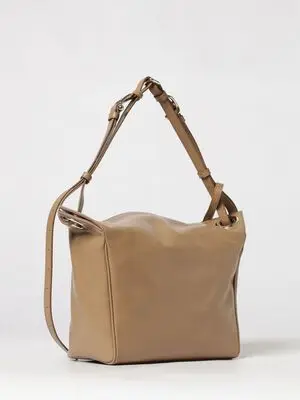 Furla Ginevra Smooth Leather Shoulder Bag With Logo Charm - Brown