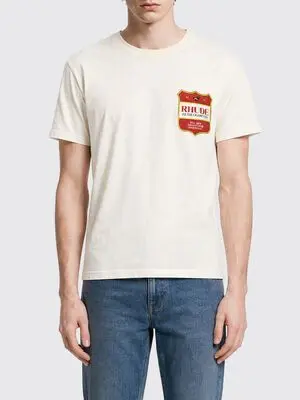 Rhude Cotton T-shirt With Logo Crest And Dropped Shoulders - White