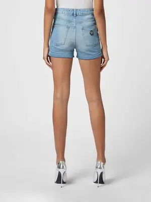 Philipp Plein High-waisted Slim Fit Denim Shorts