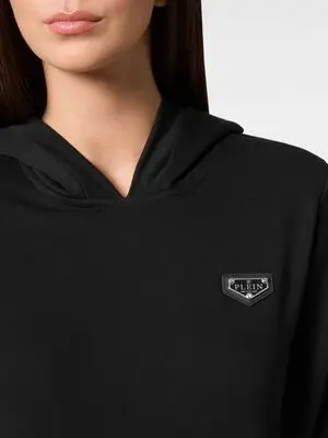 Philipp Plein Jersey Hoodie With Contrast Logo