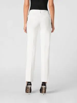 Philipp Plein Low-rise Skinny Cady Trousers With Slant Pockets - White