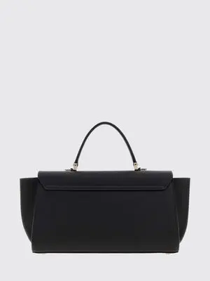 VALEXTRA Iside Grained Calf Leather Top Handle Bag With Shoulder Strap - Black