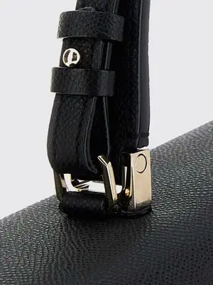 VALEXTRA Iside Grained Calf Leather Top Handle Bag With Shoulder Strap - Black
