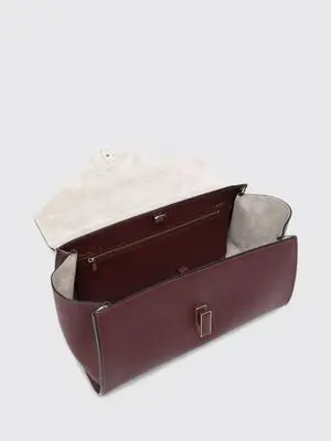 VALEXTRA Iside Grained Calf Leather Top Handle Bag With Shoulder Strap - Brown