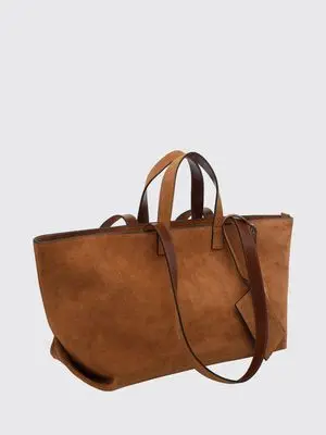 A.p.c. Large Suede Tote Bag With Four Handles - Camel