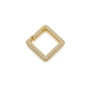 JAREDJAMIN Pavé Square Clicker Clasp - Gold