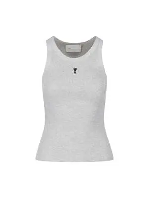 AMI Paris Stretch Cotton Logo Tank Top