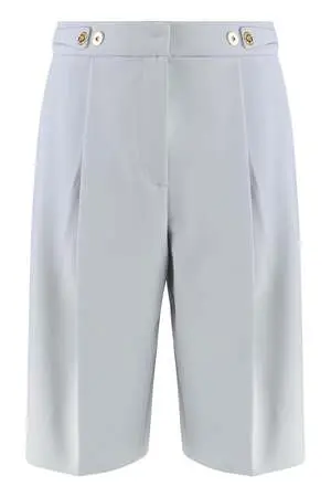 Elisabetta Franchi Regular-fit Crepe Bermuda Shorts With Side And Back Welt Pockets - Grey