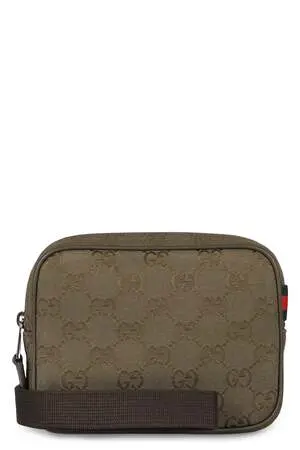 Gucci Gg Fabric Mini Crossbody Handbag, 17 Cm X 13 Cm X 4 Cm - Green
