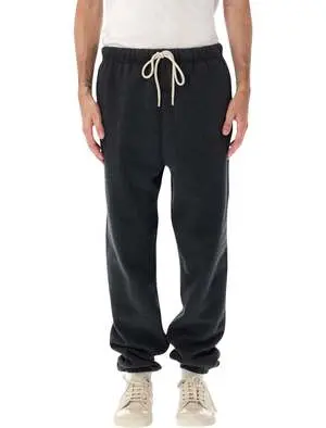 Fear Of God Classic Fleece Sweatpants With Elasticated Cuffs & Puff Logo - Iron Grey