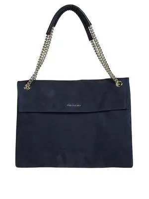 Orciani Venus Mini Crossbody Midi Shoulder Bag In Nappa Suede - Blu