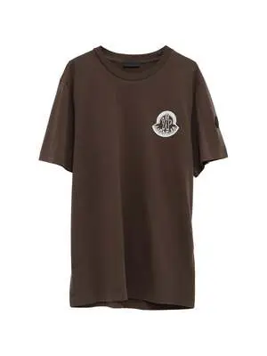 Moncler Cotton Crewneck T-shirt With Printed Logo