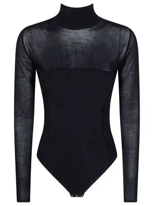 Elisabetta Franchi Ribbed Knit Bodysuit - Nero