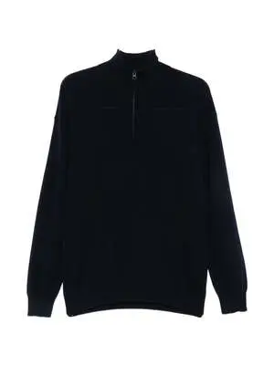 LISA YANG Cashmere Half-zip Stand-up Collar Sweater