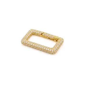JAREDJAMIN Rectangular Pavé Clicker Clasp - Gold