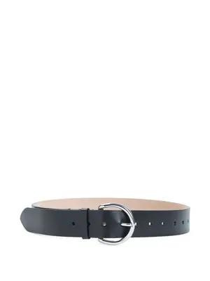 Phoebe Philo Round Buckle Leather Belt - Black